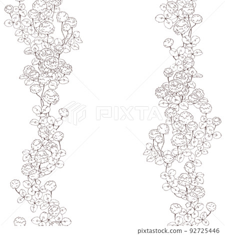 Clover pattern line drawing - Stock Illustration [92725446] - PIXTA