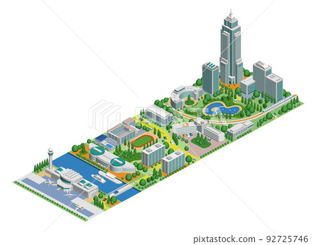 Streetscape illustration that becomes a large... - Stock Illustration ...