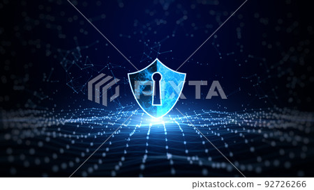 Shield Icon Cyber Security, Digital Data... - Stock Illustration [92726266] - PIXTA