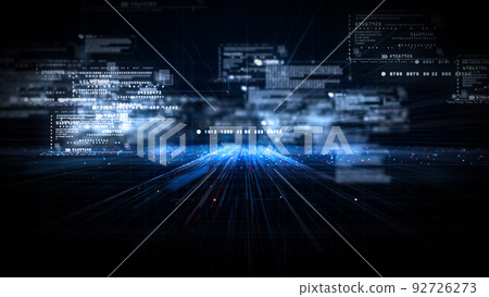 Digital cyberspace and digital data network... - Stock Illustration ...