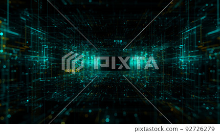 Digital cyberspace and digital data network... - Stock Illustration ...