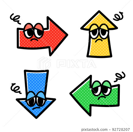 Arrow character set depressed - Stock Illustration [92728207] - PIXTA