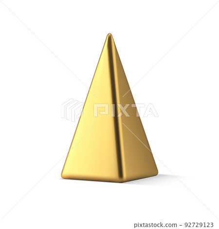 Realistic glossy metallic golden pyramid... - Stock Illustration ...