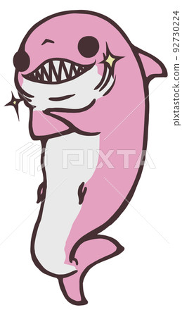 Mouse shark (red) showing teeth and smiling - Stock Illustration ...
