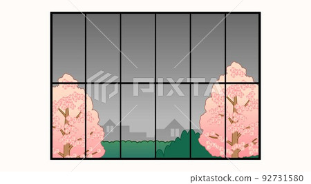 view outside the window - Stock Illustration [92731580] - PIXTA