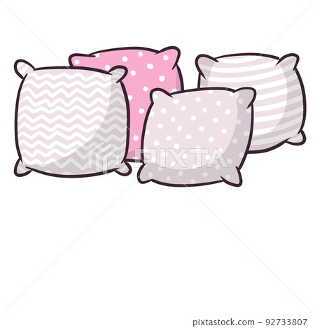Set of pillows. Cartoon flat illustration. - Stock Illustration ...