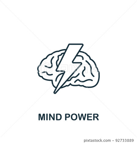 Mind Power icon. Monochrome simple Brain... - Stock Illustration ...