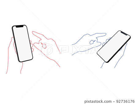 Hand to operate smartphone - Stock Illustration [92736176] - PIXTA