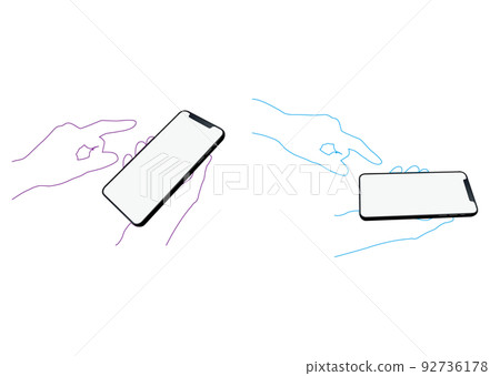 Hand to operate smartphone - Stock Illustration [92736178] - PIXTA
