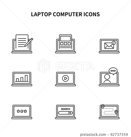 Simple icon set | Laptop/computer - Stock Illustration [92737359] - PIXTA