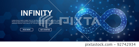 Infinity polygonal horizontal banner. Forever... - Stock Illustration ...