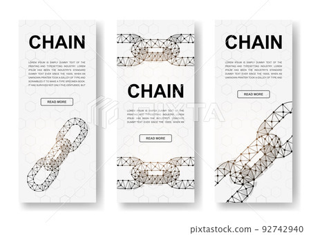 Set of three Chain polygonal vertical banners.... - Stock Illustration ...