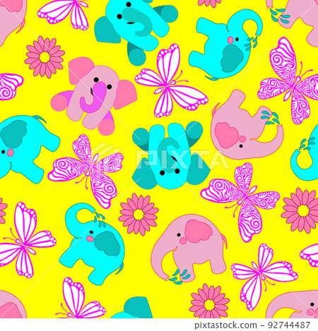 Summer colourful baby pattern, pink and blue,... - Stock Illustration ...