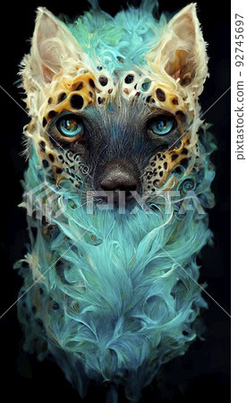 A fantasy magic dog in a fairy-tale wonderland... - Stock Illustration ...