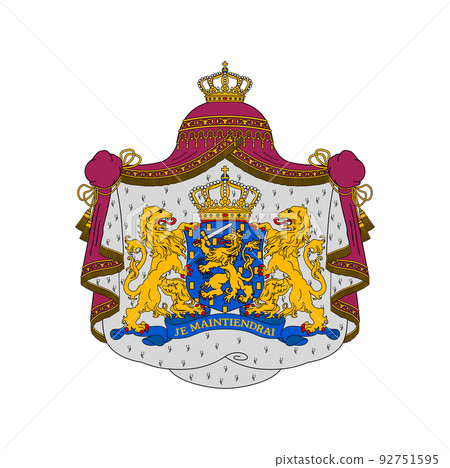 Netherlands coat of arms, heraldry shield and... - Stock Illustration ...