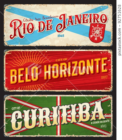 Rio de Janeiro, Belo Horizonte, Curitiba... - Stock Illustration ...