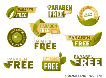 Paraben free labels and icons for cosmetics....-插圖素材 [92751700] - PIXTA圖庫