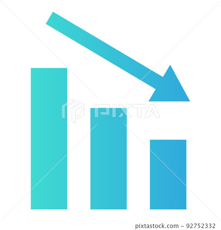 falling bar chart icon - Stock Illustration [92752332] - PIXTA