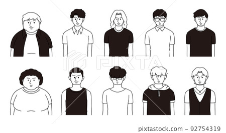 Set of 10 people of various types - Stock Illustration [92754319] - PIXTA