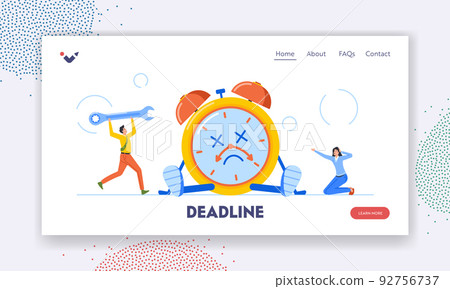 Deadline, Time is Over Landing Page Template.... - Stock Illustration ...