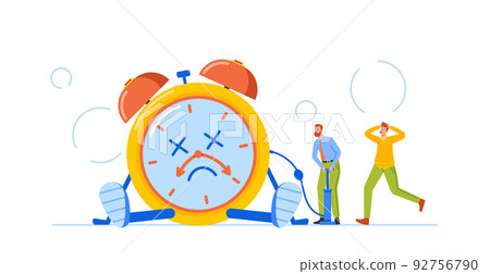 Time is Over Concept. Tiny Male Characters... - Stock Illustration ...
