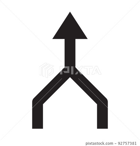 two arrows merging icon vector collaboration,... - Stock Illustration ...