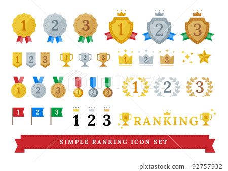 Illustration material: simple ranking icon set - Stock Illustration ...
