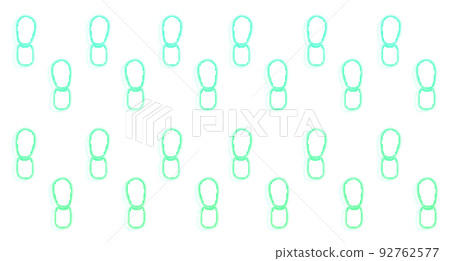 Footprint silhouette pattern glowing green in... - Stock Illustration ...
