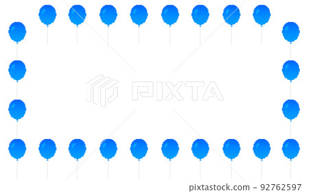 pixelated blue balloon frame - Stock Illustration [92762597] - PIXTA