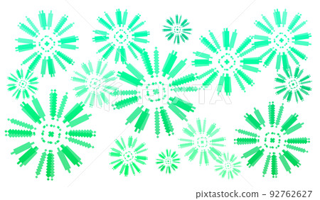 pixelated green fireworks pattern - Stock Illustration [92762627] - PIXTA