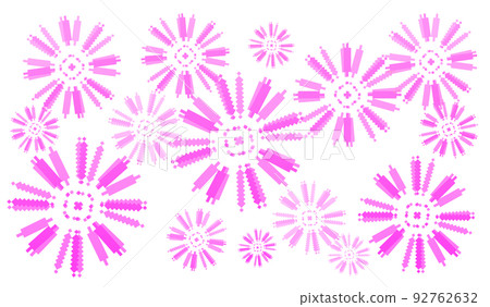 pixelated pink fireworks pattern - Stock Illustration [92762632] - PIXTA