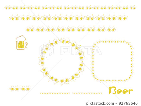Beer frame, line set (gold) - Stock Illustration [92765646] - PIXTA