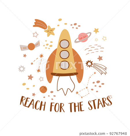 Space phrase, space quote. Baby space rocket...-插圖素材 [92767948] - PIXTA圖庫