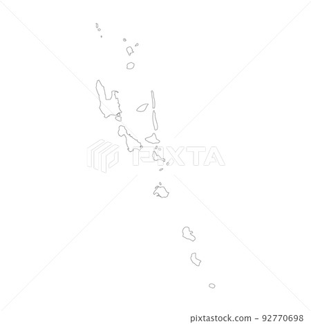 Vanuatu vector country map outline - Stock Illustration [92770698] - PIXTA