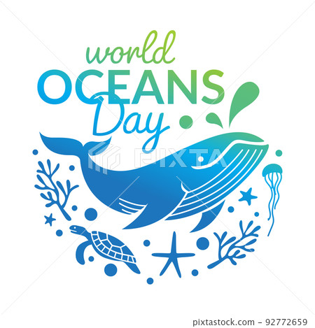 World oceans day logo design template - Stock Illustration [92772659 ...