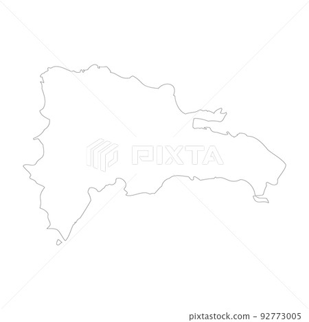 Dominican Republic vector country map outline - Stock Illustration ...
