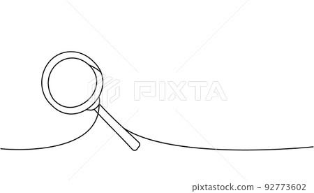 Magnifying glass one line continuous drawing.... - Stock Illustration ...