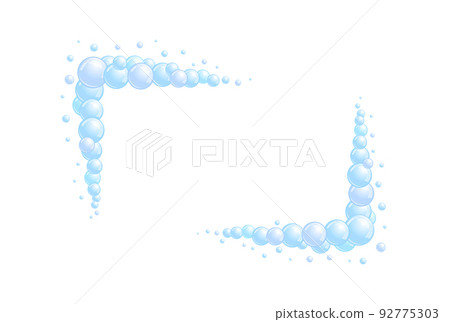 Soap bubble frame. Foam boarder. Blue suds... - Stock Illustration ...