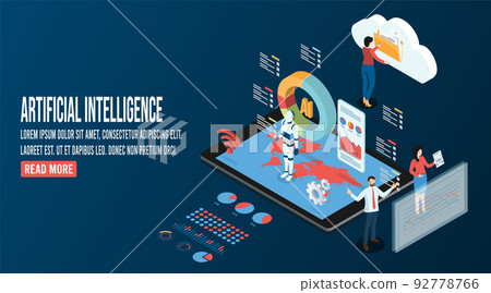 3d isometric Artificial Intelligence(AI)...-插圖素材 [92778766] - PIXTA圖庫
