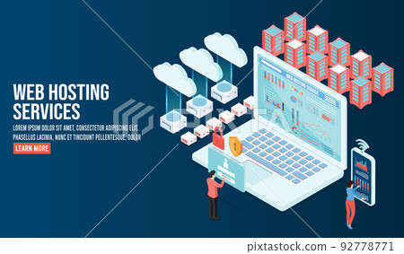 3D isometric Web hosting services concept with... - Stock Illustration [92778771] - PIXTA