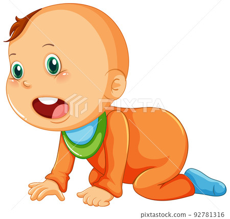 Cute baby crawling cartoon character Stock Illustration 92781316 PIXTA