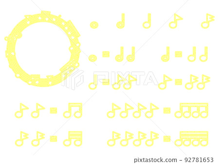 Note type and note length (neon yellow) - Stock Illustration [92781653 ...
