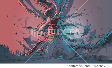turn into a monster - Stock Illustration [92783729] - PIXTA