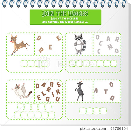 Arrange the letters in order with pictures - Stock Illustration ...