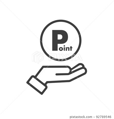 Coin and hand icon with the letters Point-Image... - Stock Illustration ...