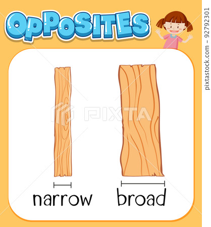 Opposite words for narrow and broad - Stock Illustration [92792301] - PIXTA