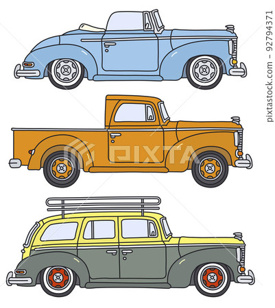 Three classic cars - Stock Illustration [92794371] - PIXTA