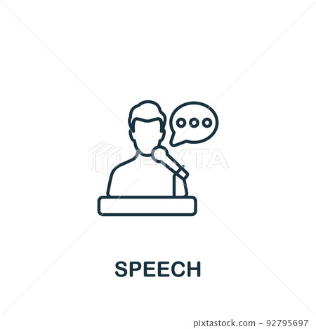 Speech icon. Monochrome simple Business... - Stock Illustration ...