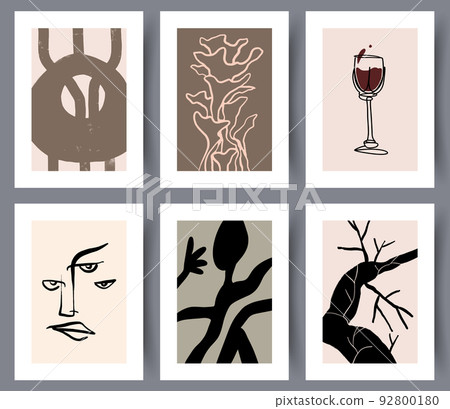 Abstract modern printable artworks bundle - Stock Illustration ...