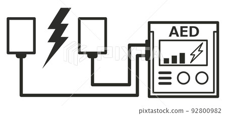 AED illustration of medical equipment used for... - Stock Illustration ...